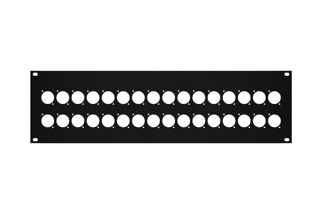 Elite Core RP3U-32D Rack Panel with 32 D-Series Punch-Outs, 3U – OSP Cases